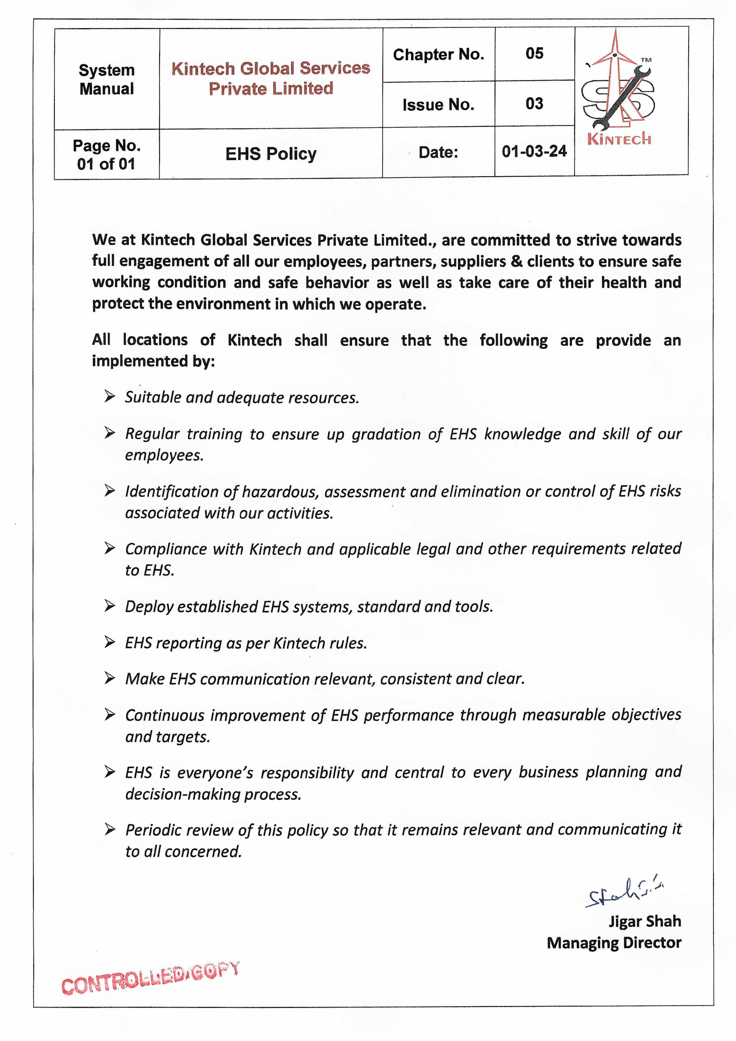 KINTECH GLOBAL SERVICES PRIVATE LIMITED